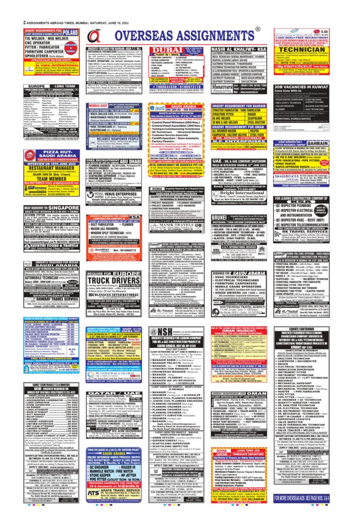 Assignment Abroad Times Today Pdf Newspaper 18 June 2022