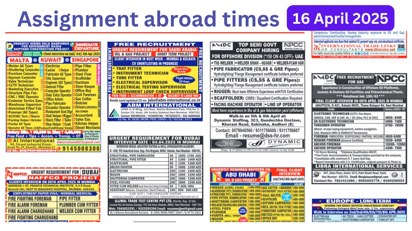 Today Assignment Abroad Times PDF Newspaper 12 April 2025