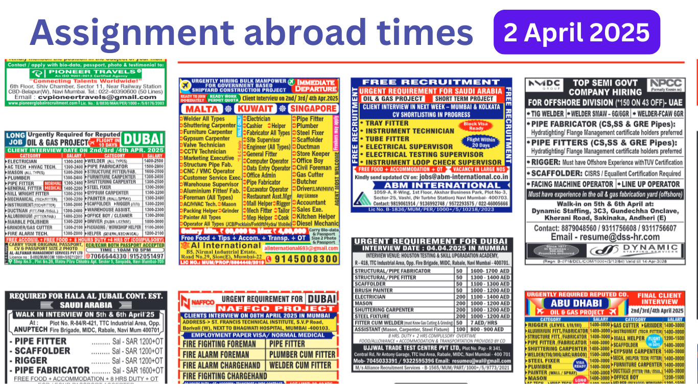 Assignment Abroad Times PDF Today Newspaper, 2 April 2025