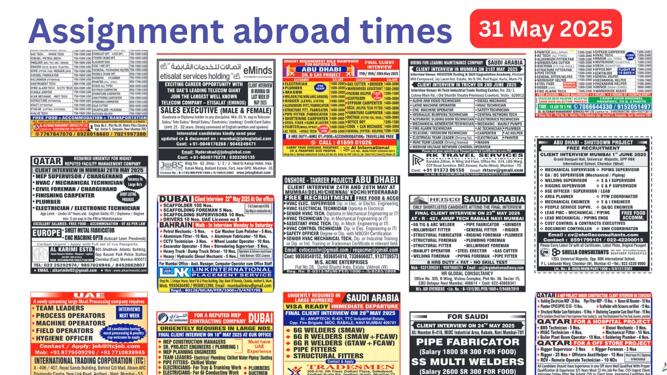 Assignment Abroad Times PDF Today Newspaper, 31 May 2025