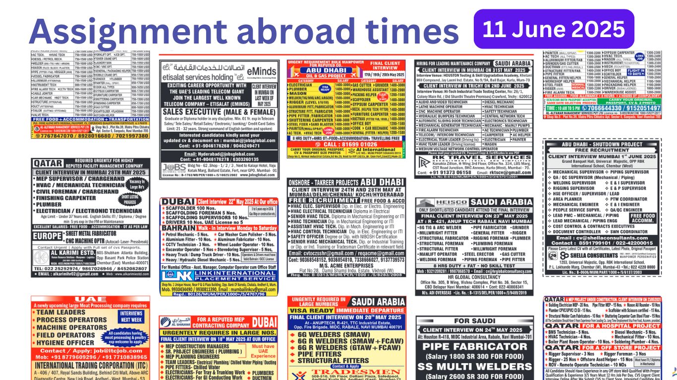 Assignment Abroad Times PDF Today Newspaper, 11 June 2025