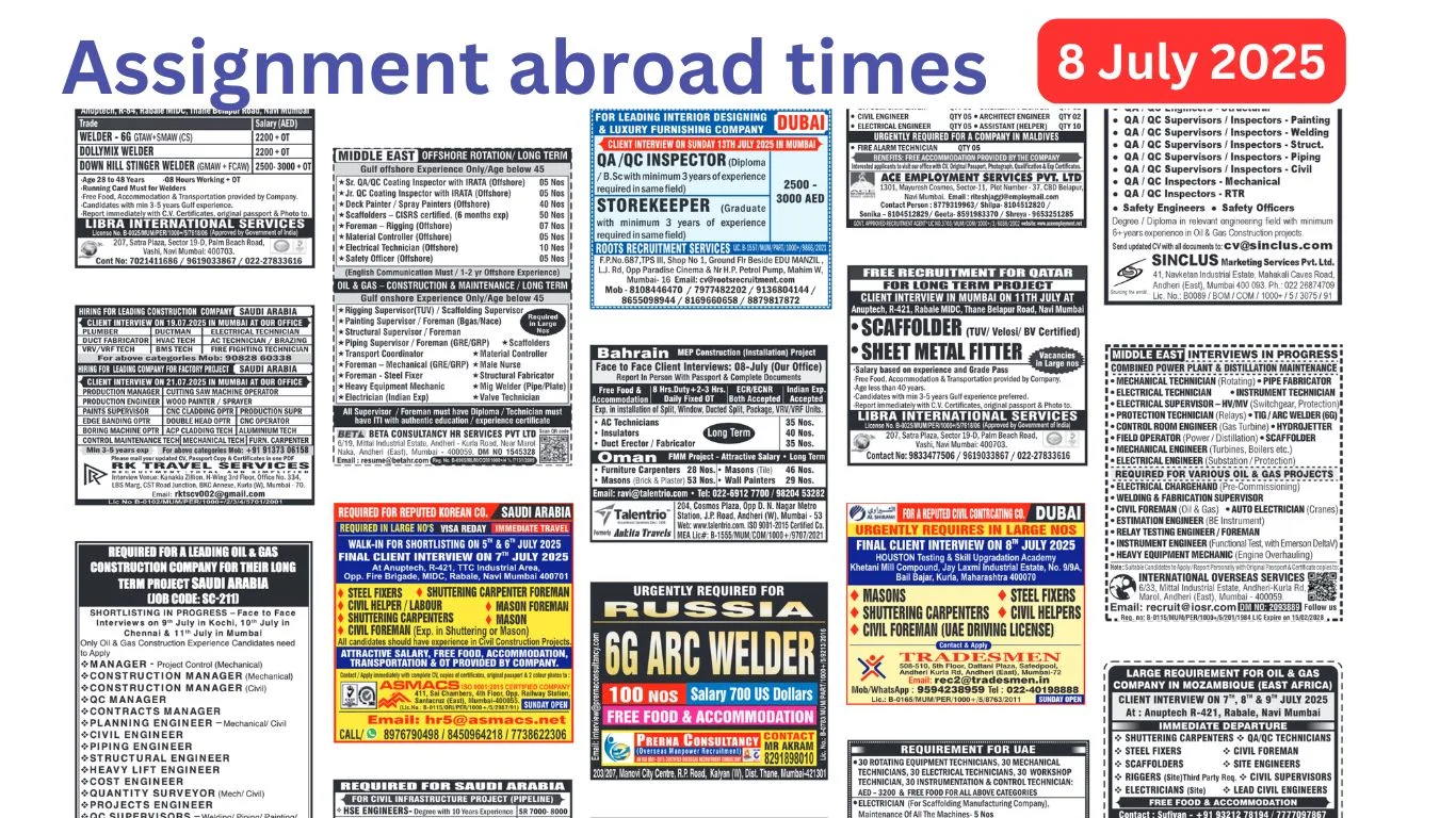 Today Assignment Abroad Times PDF Newspaper – 8 July 2025