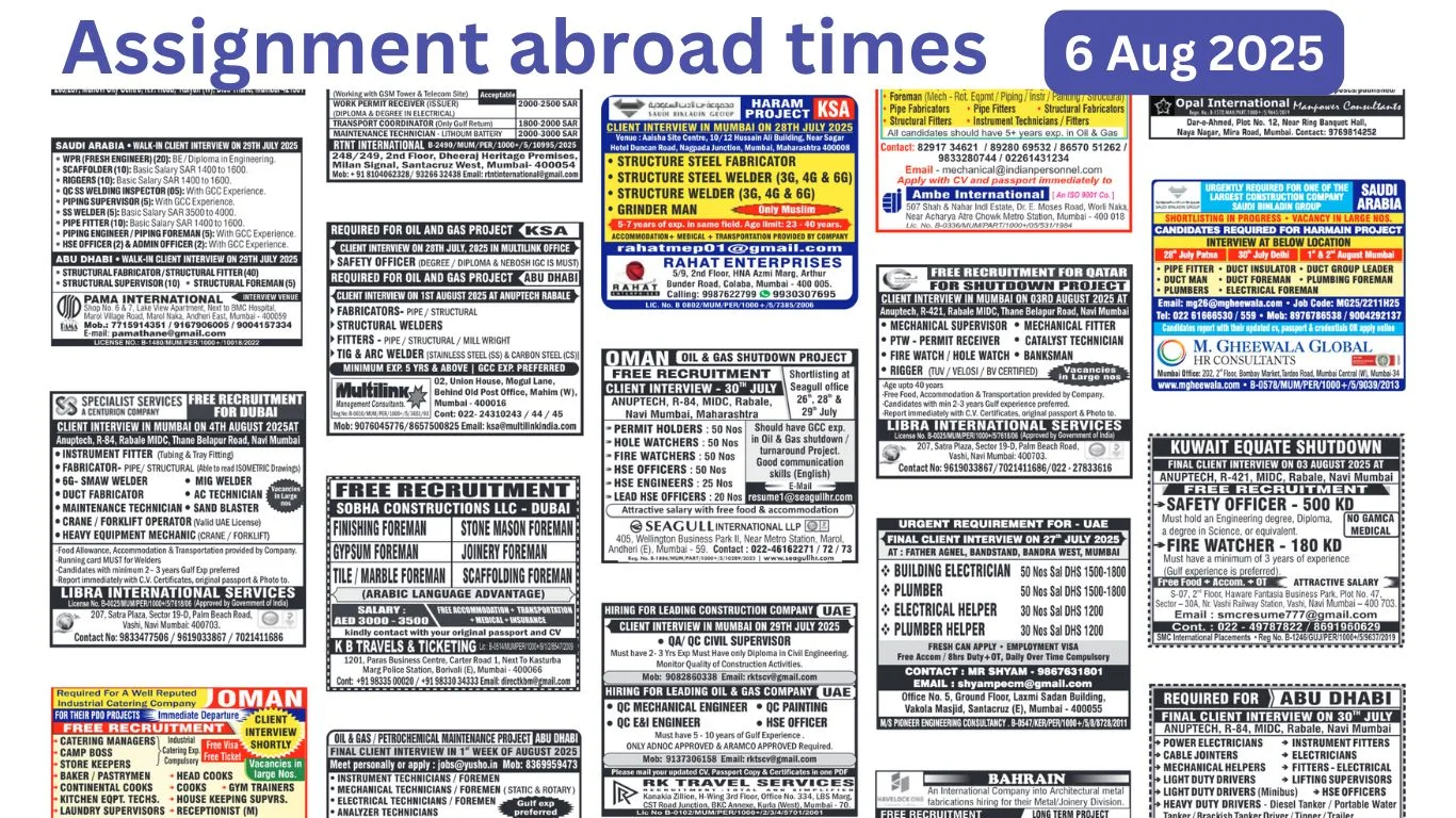 Assignment Abroad Times PDF Today Newspaper, 6 August 2025