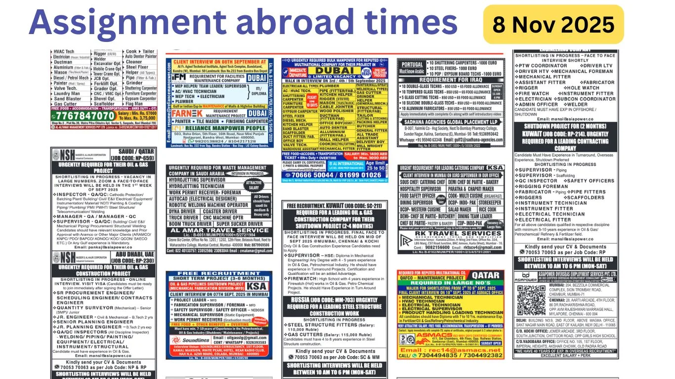 Assignment Abroad Times PDF Today Newspaper, 8 November 2025